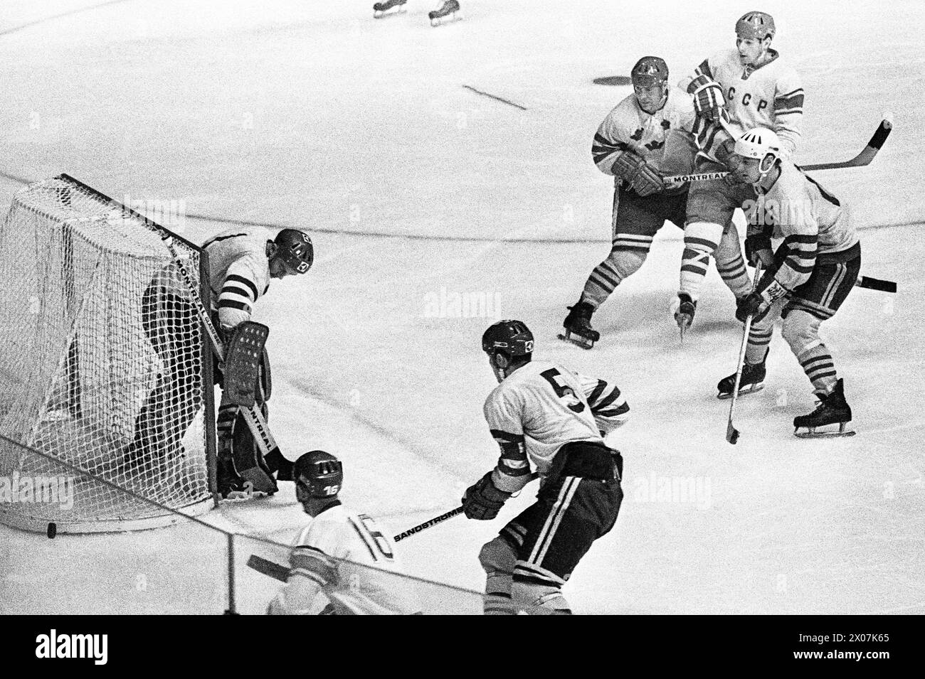World Championship in ice hockey i Stockholm Sweden 1961.Swedish goal ...