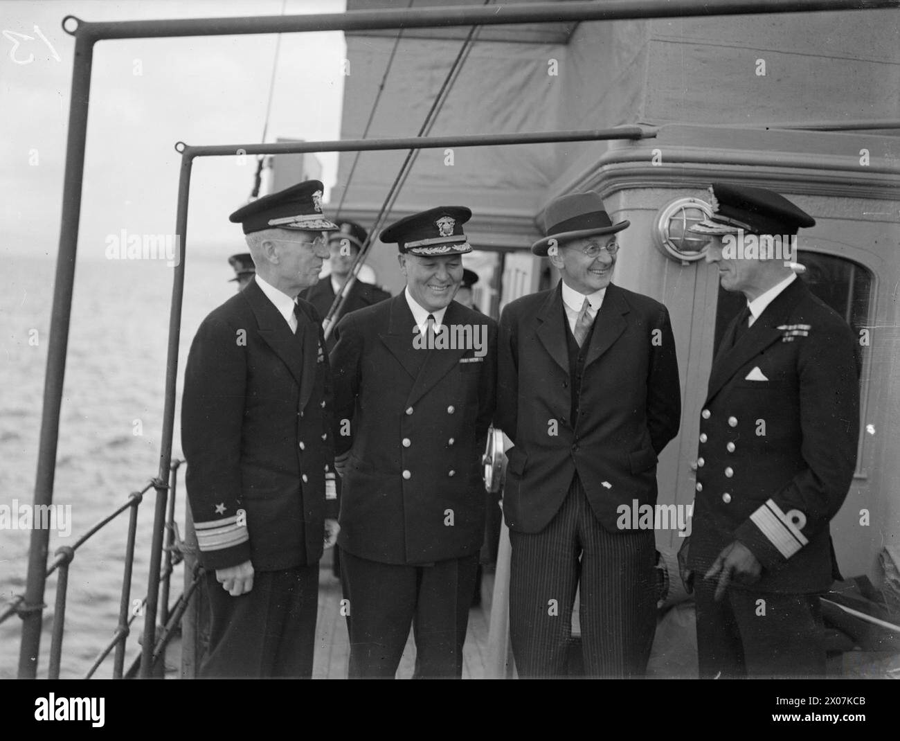 SCIENTIFIC CHIEFS MEET. 28 MAY 1943, GREENOCK. REAR ADMIRAL J A FURER ...