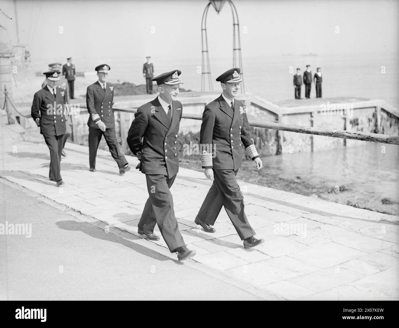 THE KING WITH THE INVASION FLEET. 24 MAY 1944, HMS VECTIS, COWES, ISLE ...