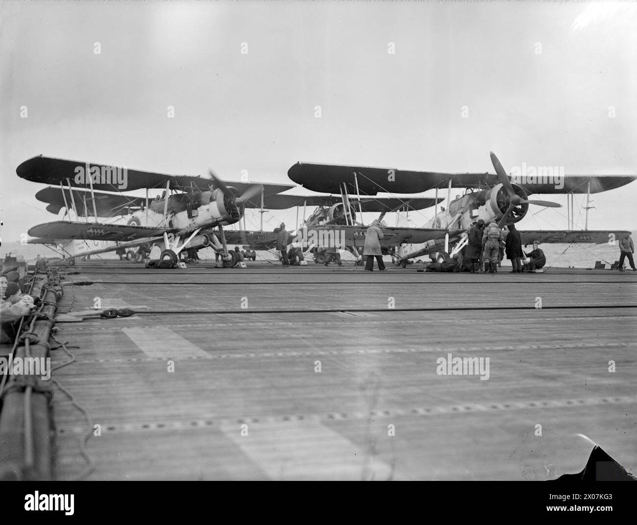 FAIREY SWORDFISH AIRCRAFT IN ACTION. JUNE 1944, ON BOARD THE ESCORT ...