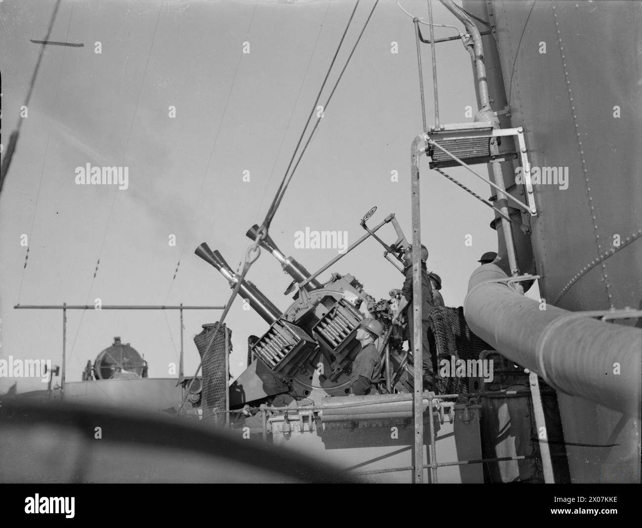 HMS Javelin, a British destroyer, at sea in 1940, showing the deck and ...