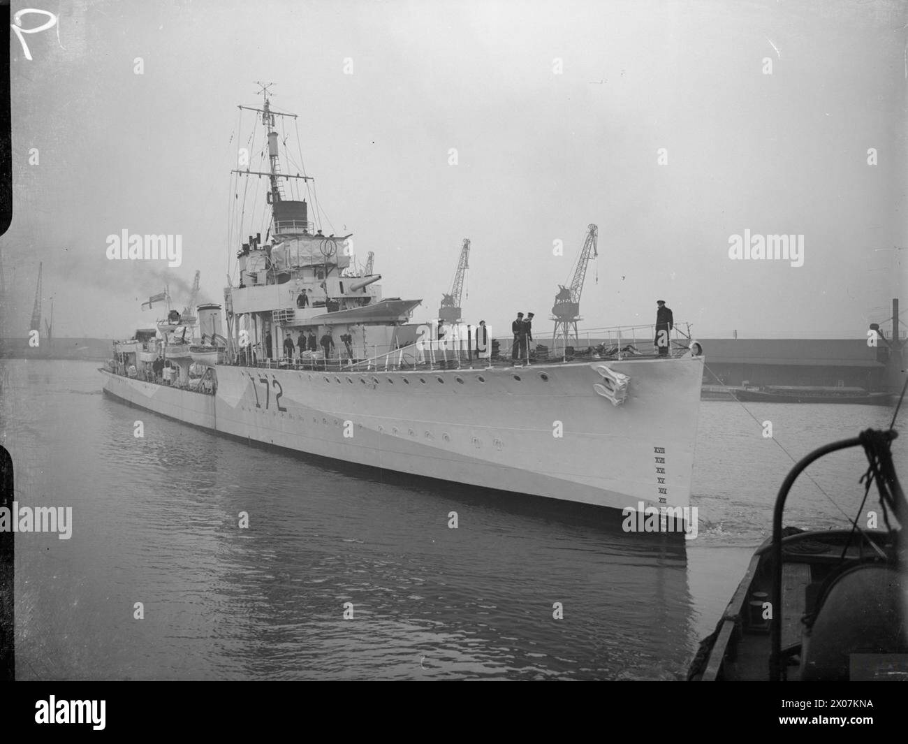 HMS Veteran of the Royal Navy is moored in King George V Dock, London ...