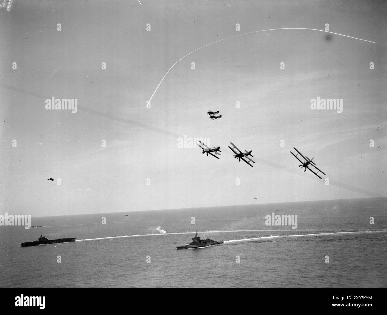 Fairey Albacore aircraft of 820 Naval Air Squadron, Fleet Air Arm, flew ...