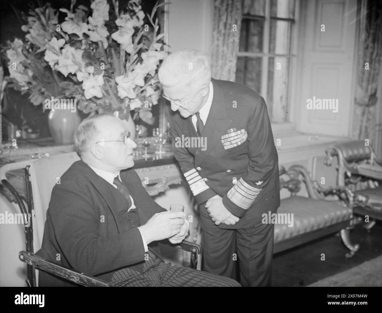 Admiral Harold R Stark, USN, attends a farewell dinner hosted by the ...