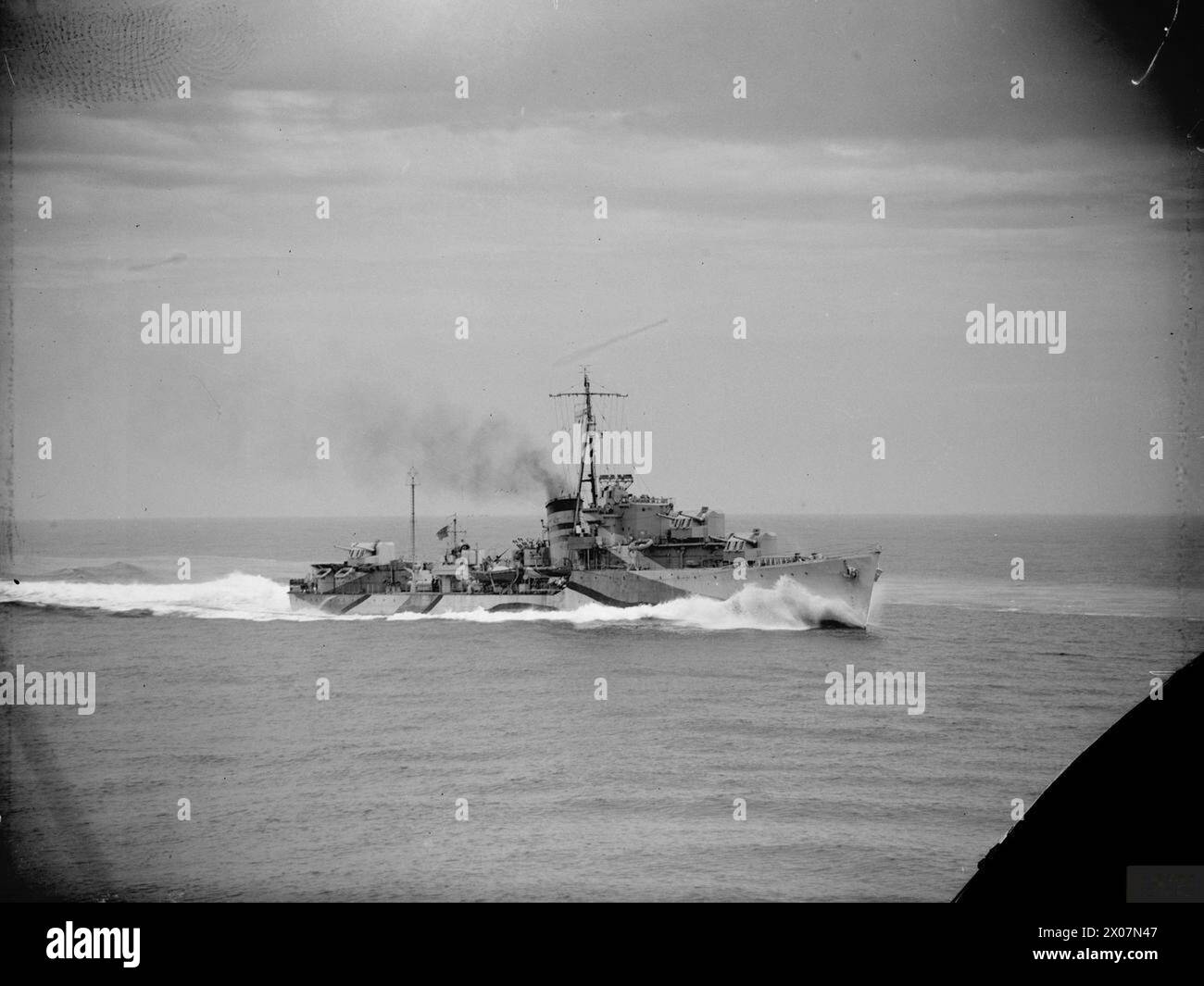 THE ROYAL NAVY IN ACTION AT PANTELLARIA, JUNE 1943 - HMS LAFOREY going ...