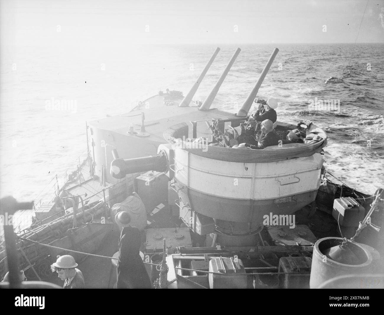 ON BOARD THE CRUISER HMS SHEFFIELD DURING AN ATTACK ON A BRITISH CONVOY ...