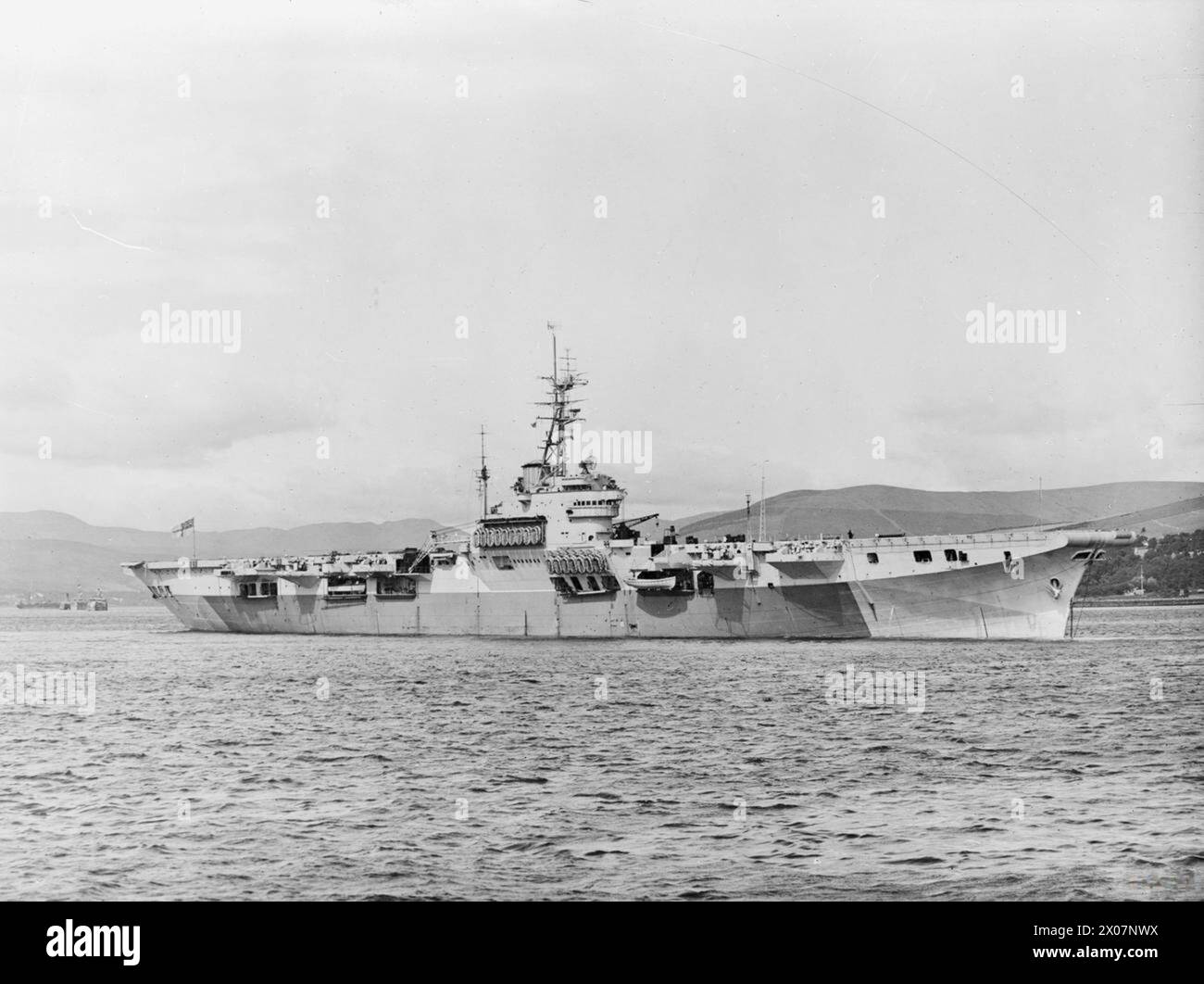 HMS OCEAN, BRITISH LIGHT FLEET CARRIER. JULY 1945, AT SEA. - , Royal ...