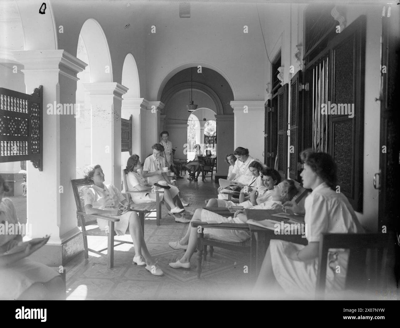 WRNS IN CEYLON. NOVEMBER AND DECEMBER 1943. - Off duty, the Wrens in ...