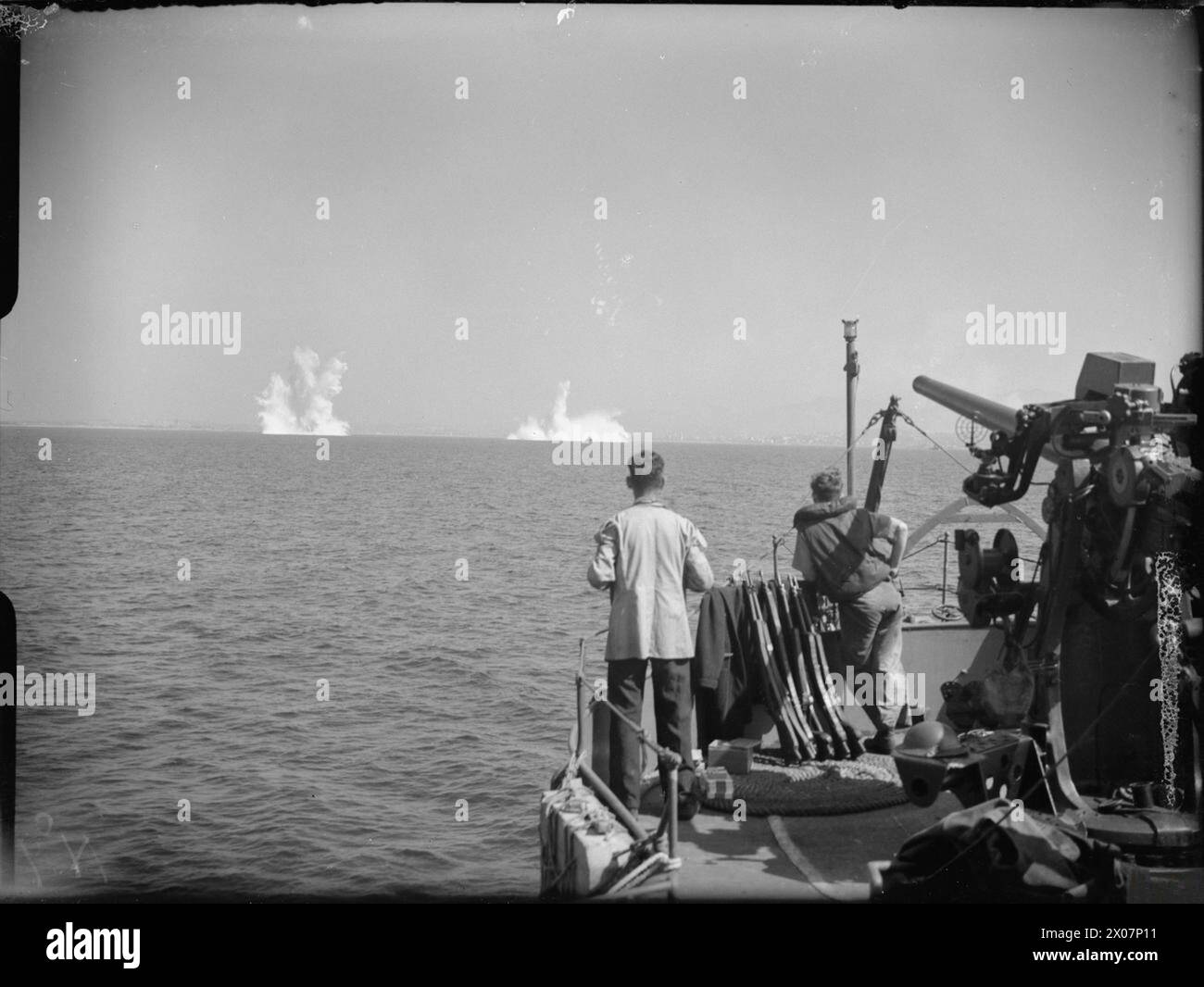 THE ROYAL NAVY DURING THE SECOND WORLD WAR - Mines exploding in the ...