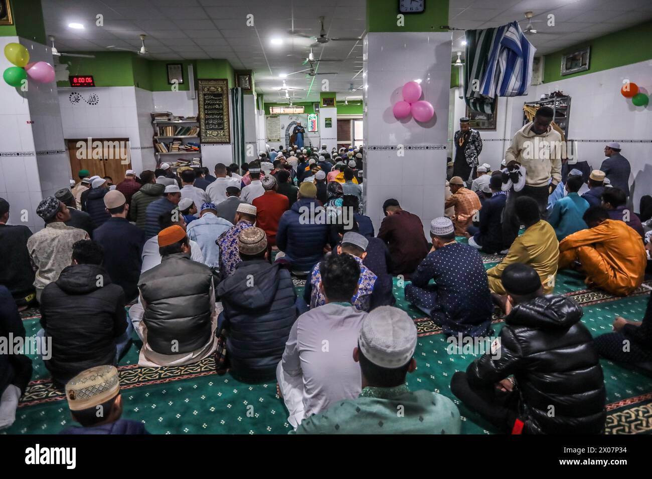 Palermo, Italy. 10th Apr, 2024. Muslims offer Eid al-Fitr prayers the ...