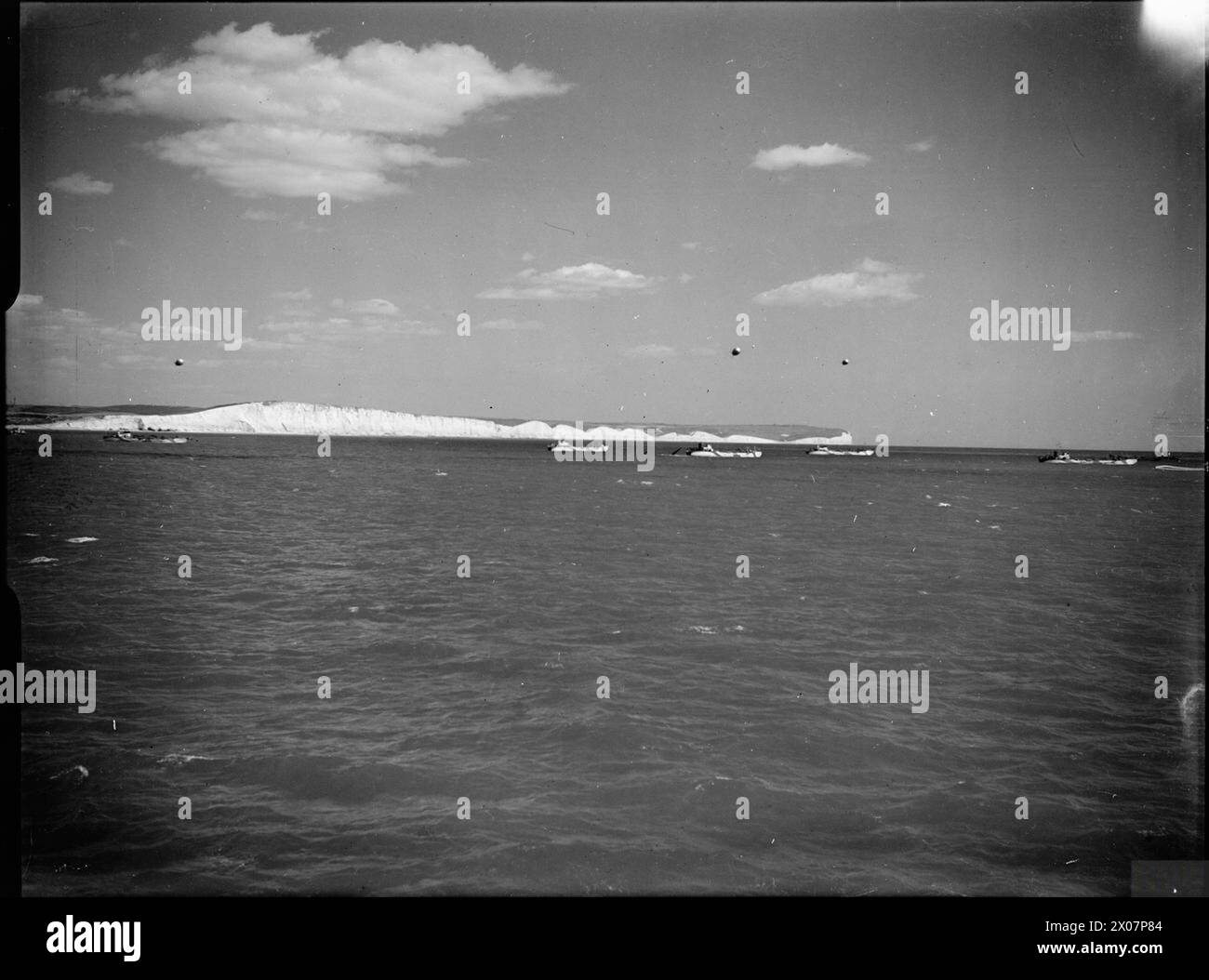 During pre-invasion fleet exercises in the English Channel, tank ...