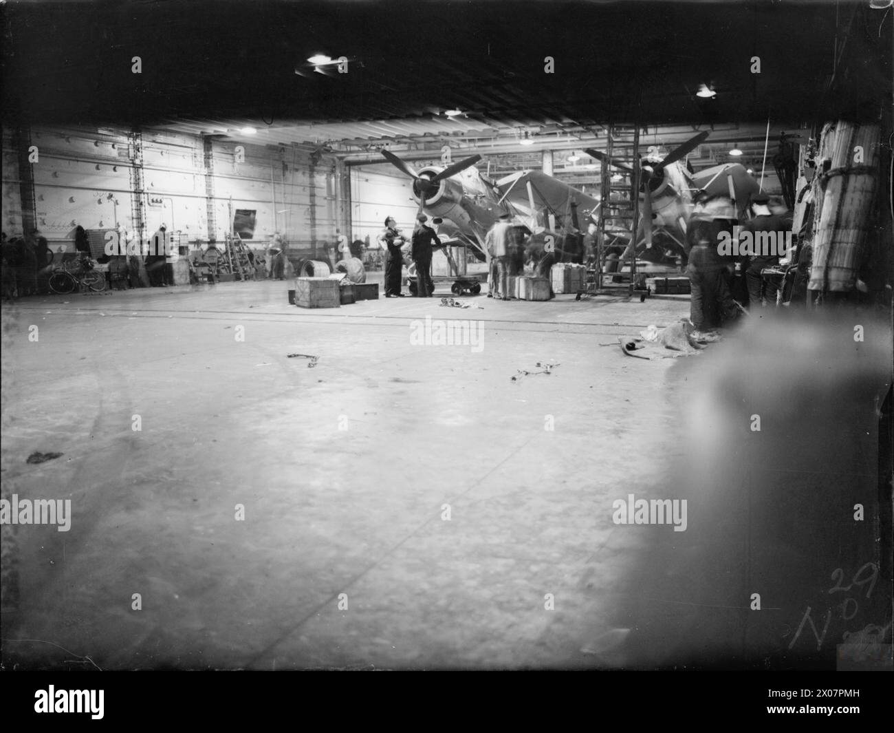 FLEET AIR ARM SERIES, ON BOARD HMS VICTORIOUS. SEPTEMBER 1942. - Fairey Albacores stowed with ...