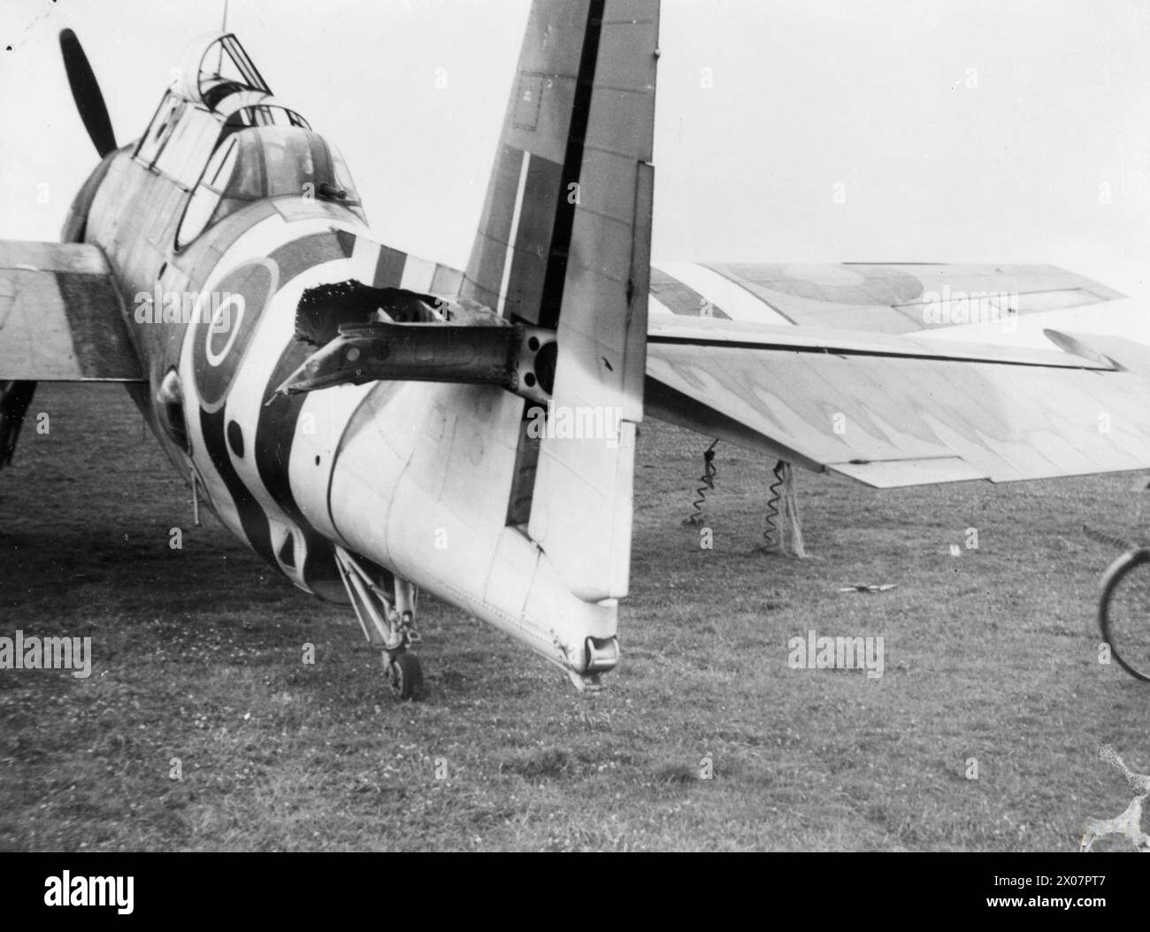 CRIPPLED FLEET AIR ARM PLANE GETS BACK. SEPTEMBER 1944, RAF STATION ...