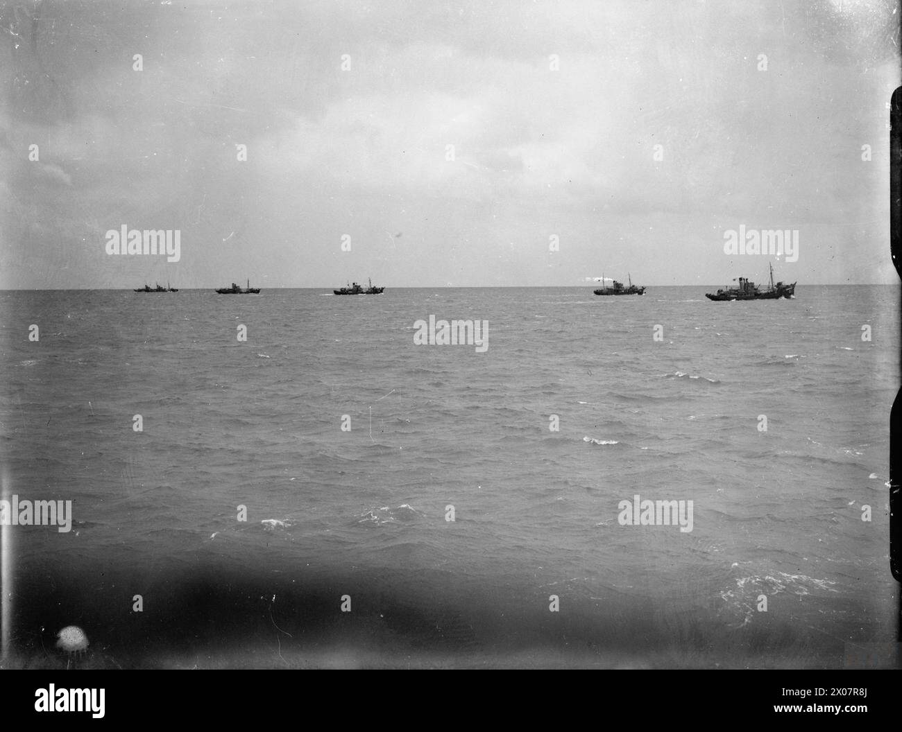 British minesweeping trawlers of the Dover Command conduct a sweep in ...