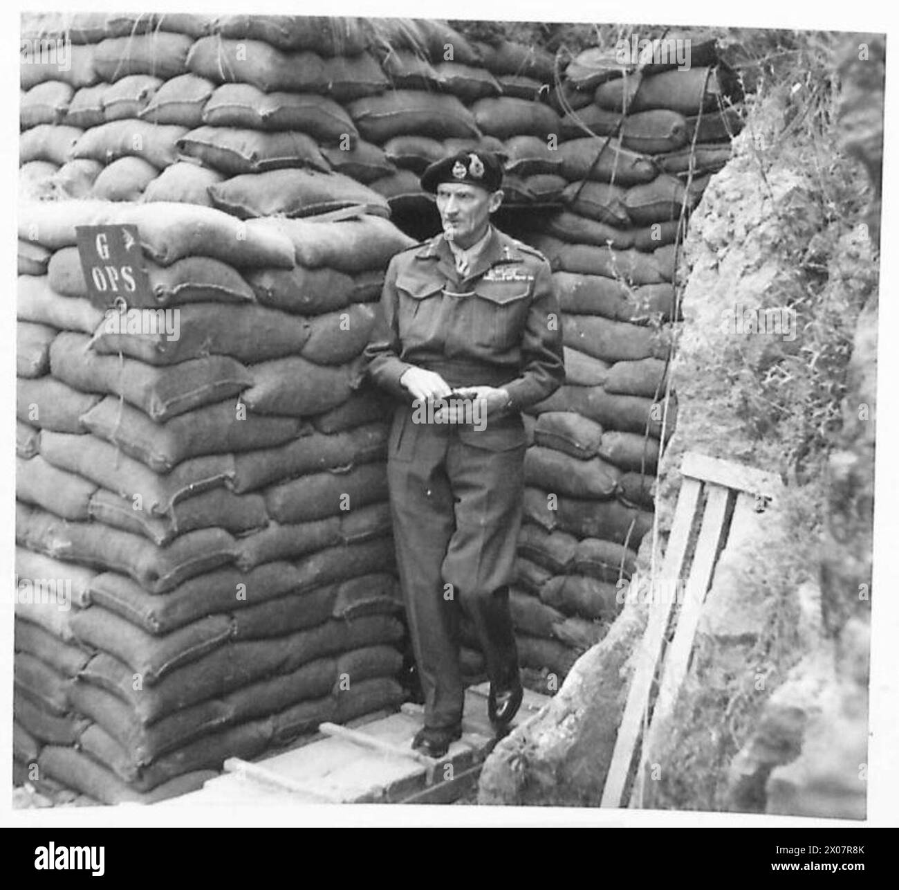 A wartime photograph of General Bernard Montgomery departing a ...