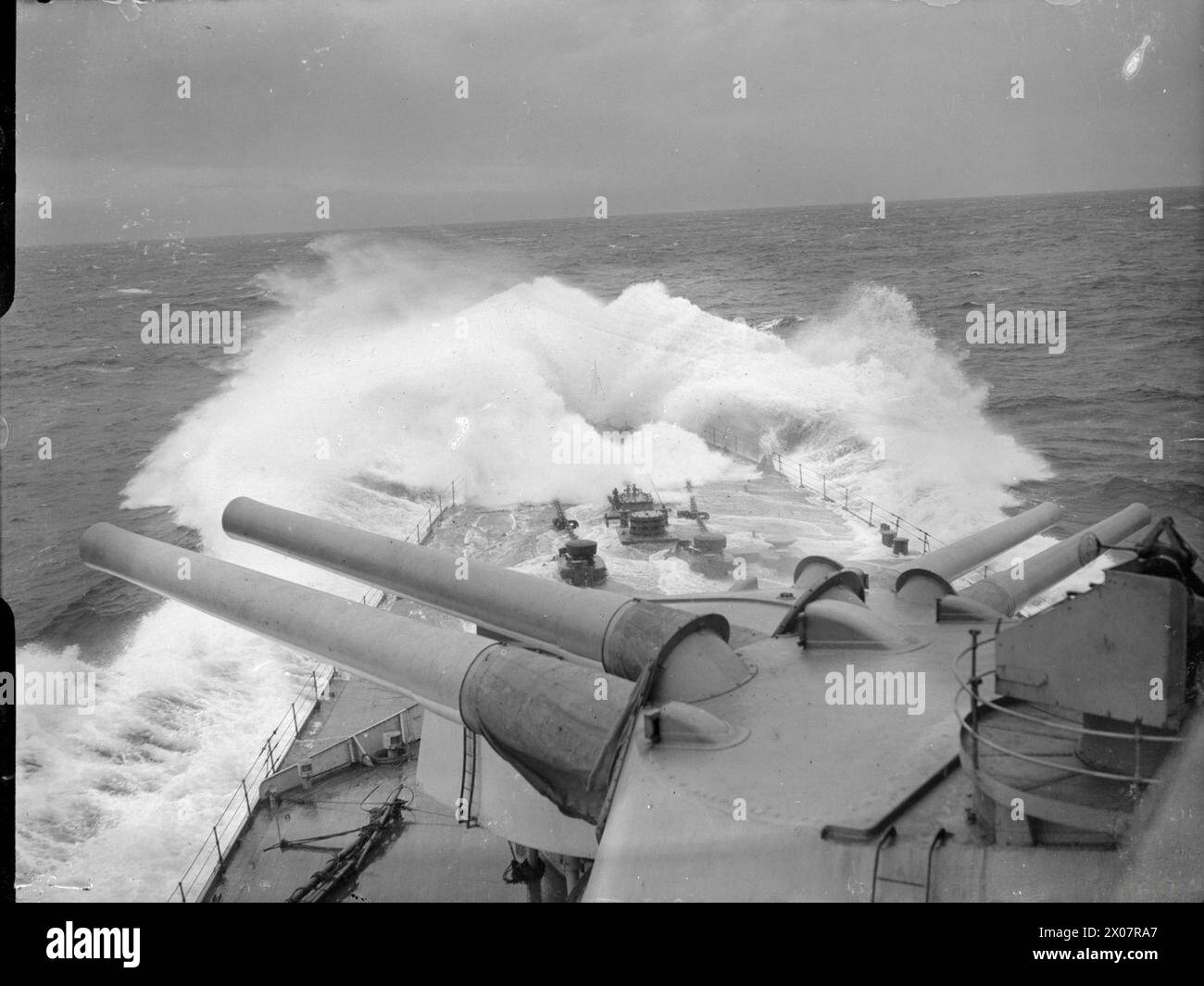 THE ROYAL NAVY DURING THE SECOND WORLD WAR - A heavy sea breaking over ...