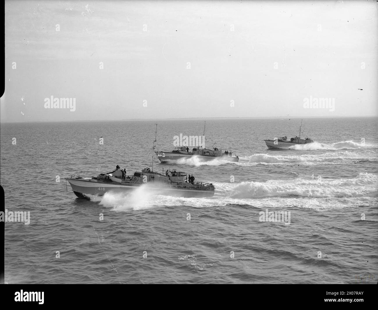 In June 1944, motor torpedo boats MTB 416, MTB 413, and MTB 414 ...