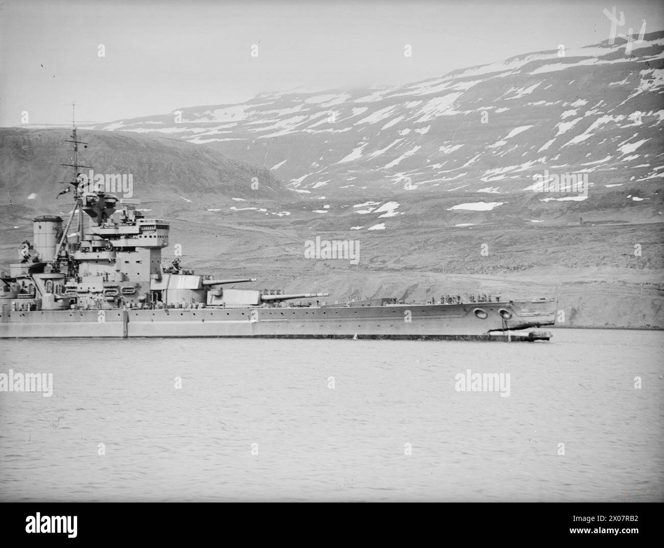 HMS King George V sustains major bow damage after collision with HMS ...