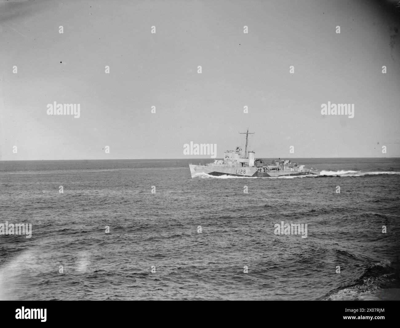 HMS Wilton, a Hunt-class destroyer, operated at sea off Bizerte during ...