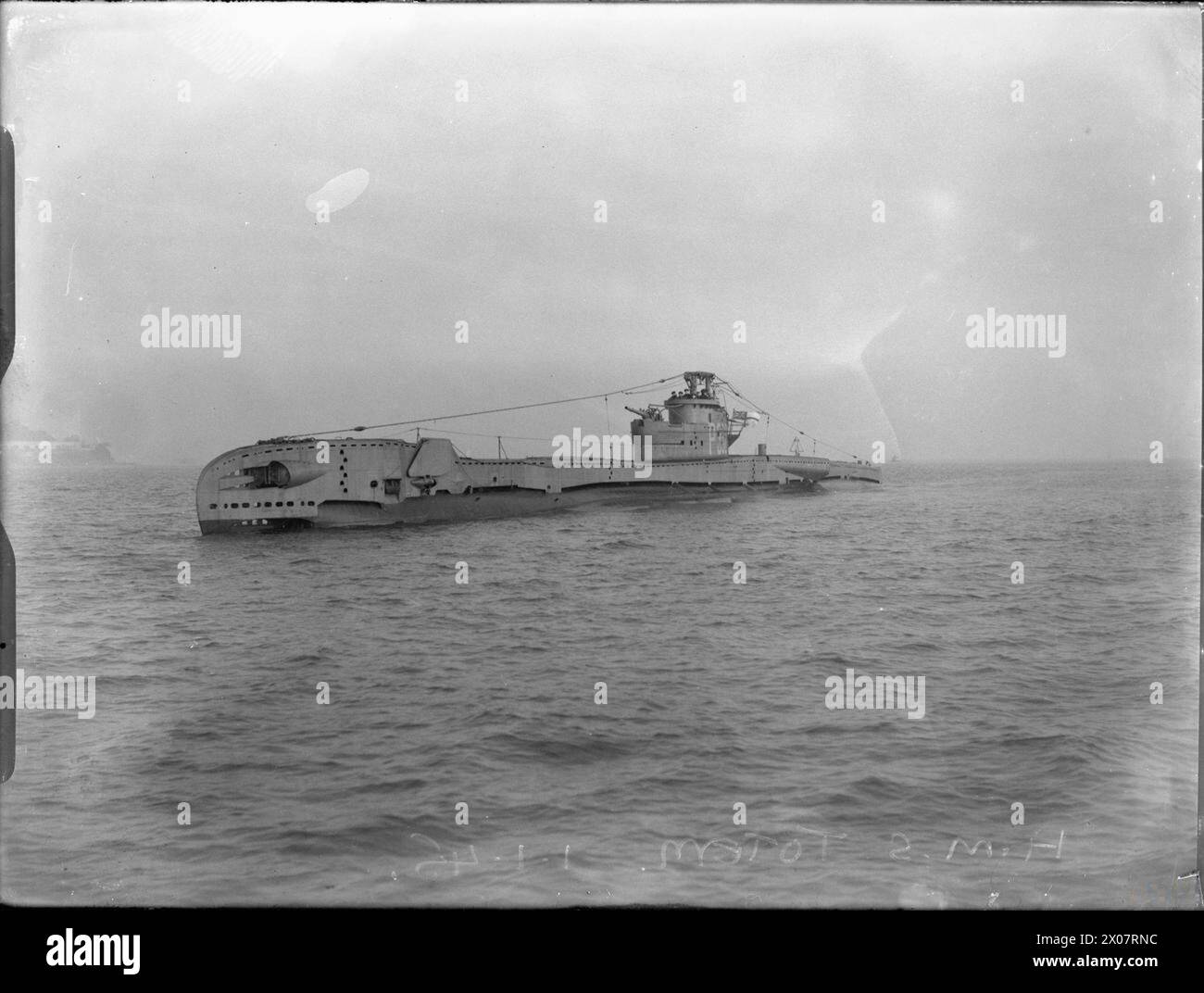 HMSM Totem underway in Plymouth Sound, showing the vessel at sea with ...