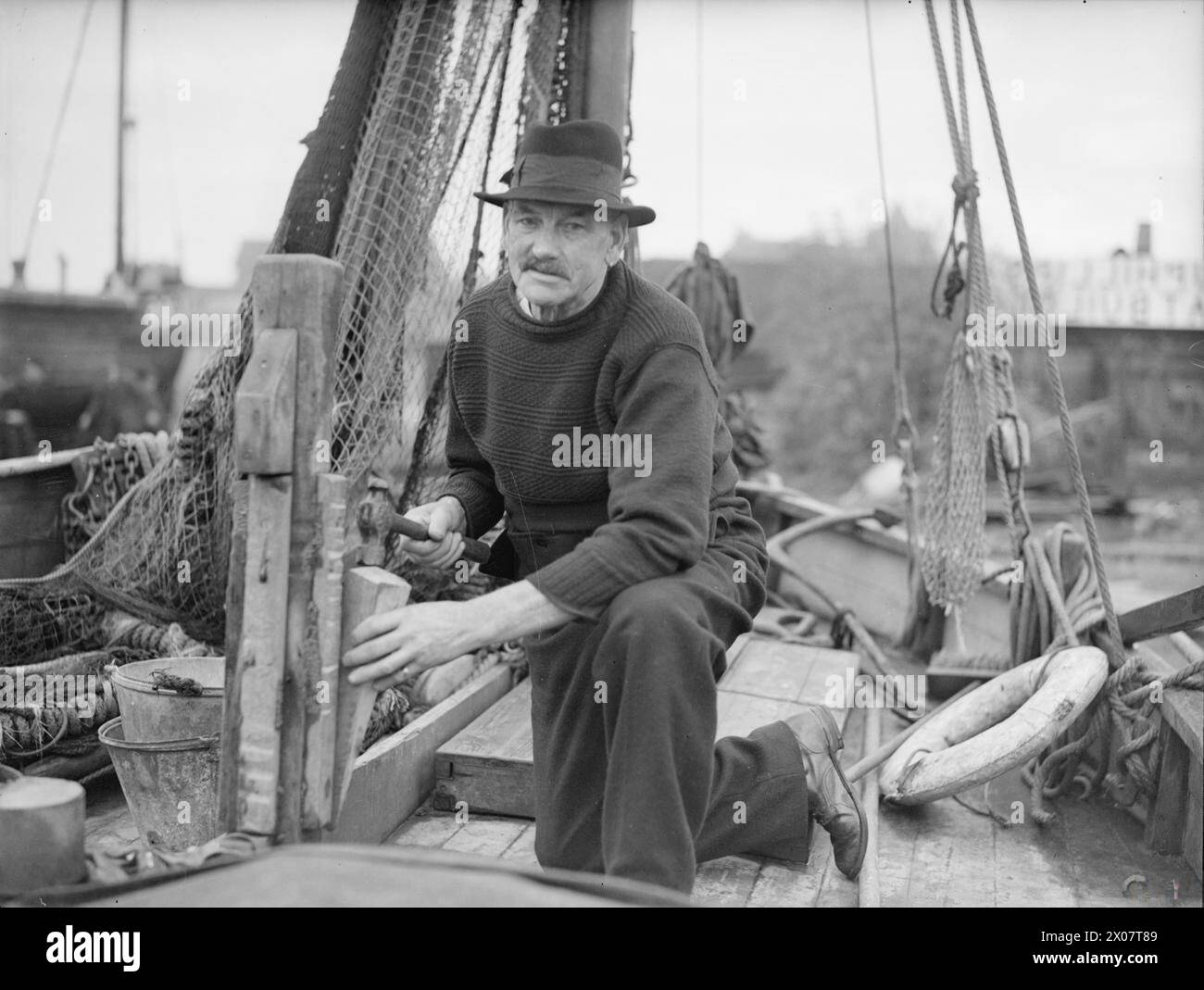 SEVENTY YEAR OLD SKIPPER J C LOCKE, IS A VETERAN OF THE FAMOUS DOVER PATROL. RYE, 6 NOVEMBER ...