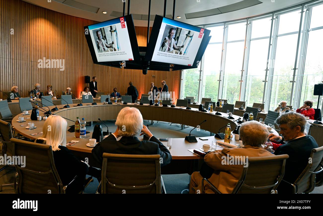 Duesseldorf, Germany. 10th Apr, 2024. View of the conference room in ...