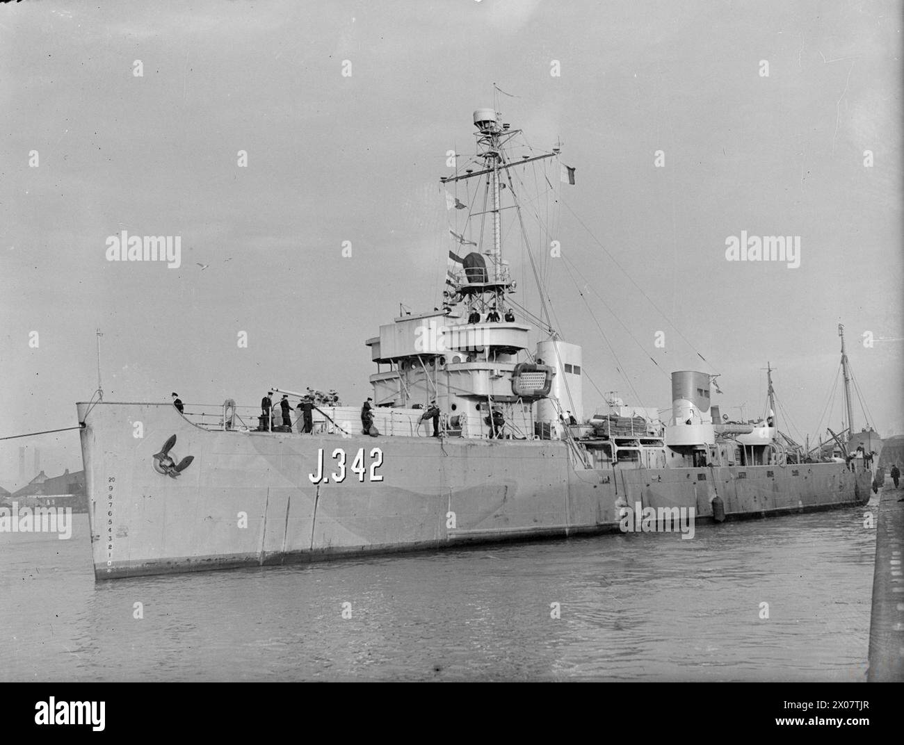 The US-built minesweeper HMS Gazelle is shown at Wallasey on 27 January ...
