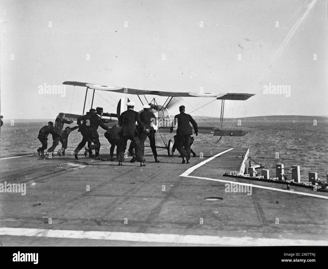 THE FIRST AIRCRAFT TO LAND ON A SHIP UNDERWAY AT SEA. 2 AND 7 AUGUST ...