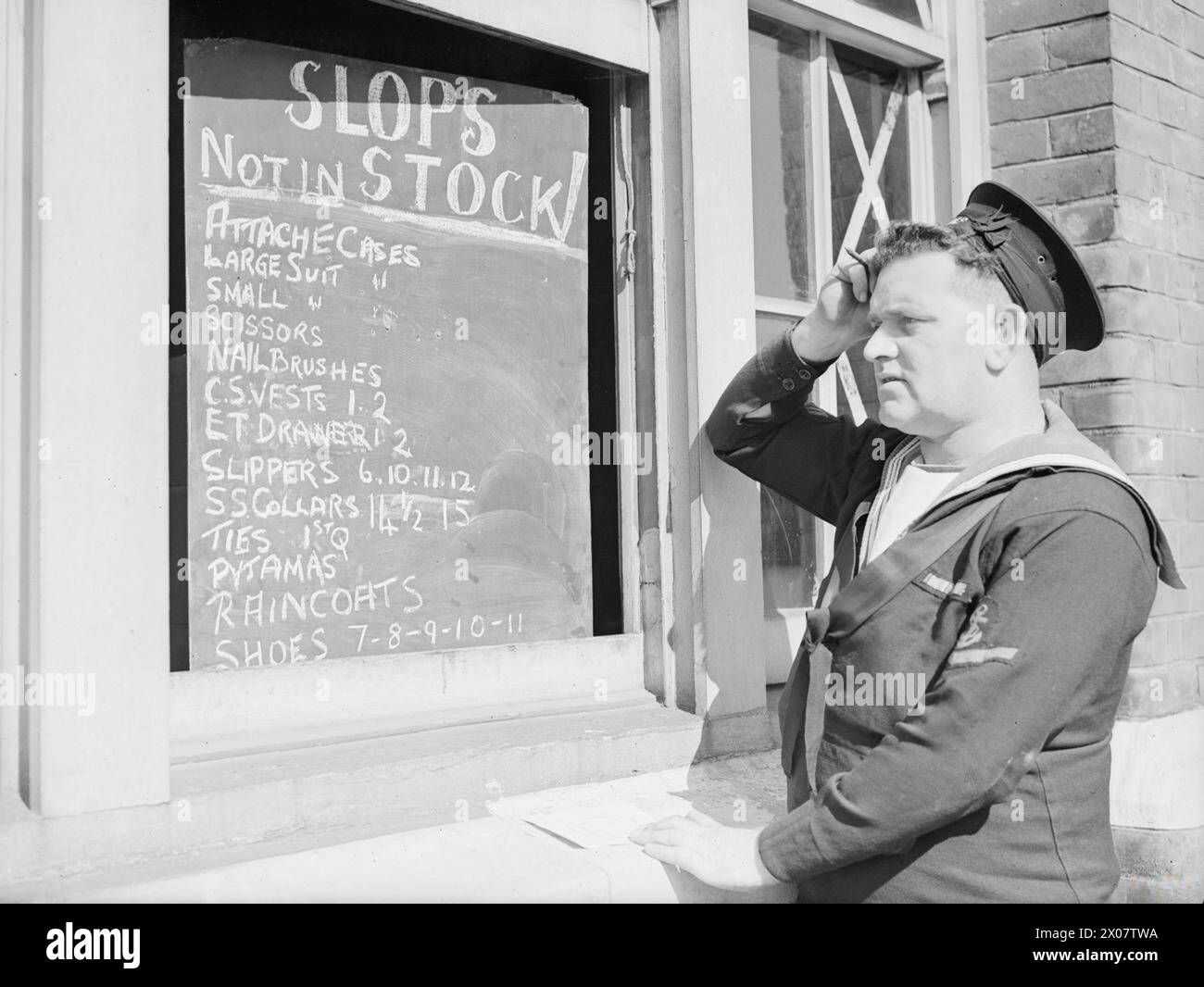 NAVY "SLOPS" NOT IN STOCK. 22 SEPTEMBER 1943, CHATHAM NAVAL BARRACKS ...