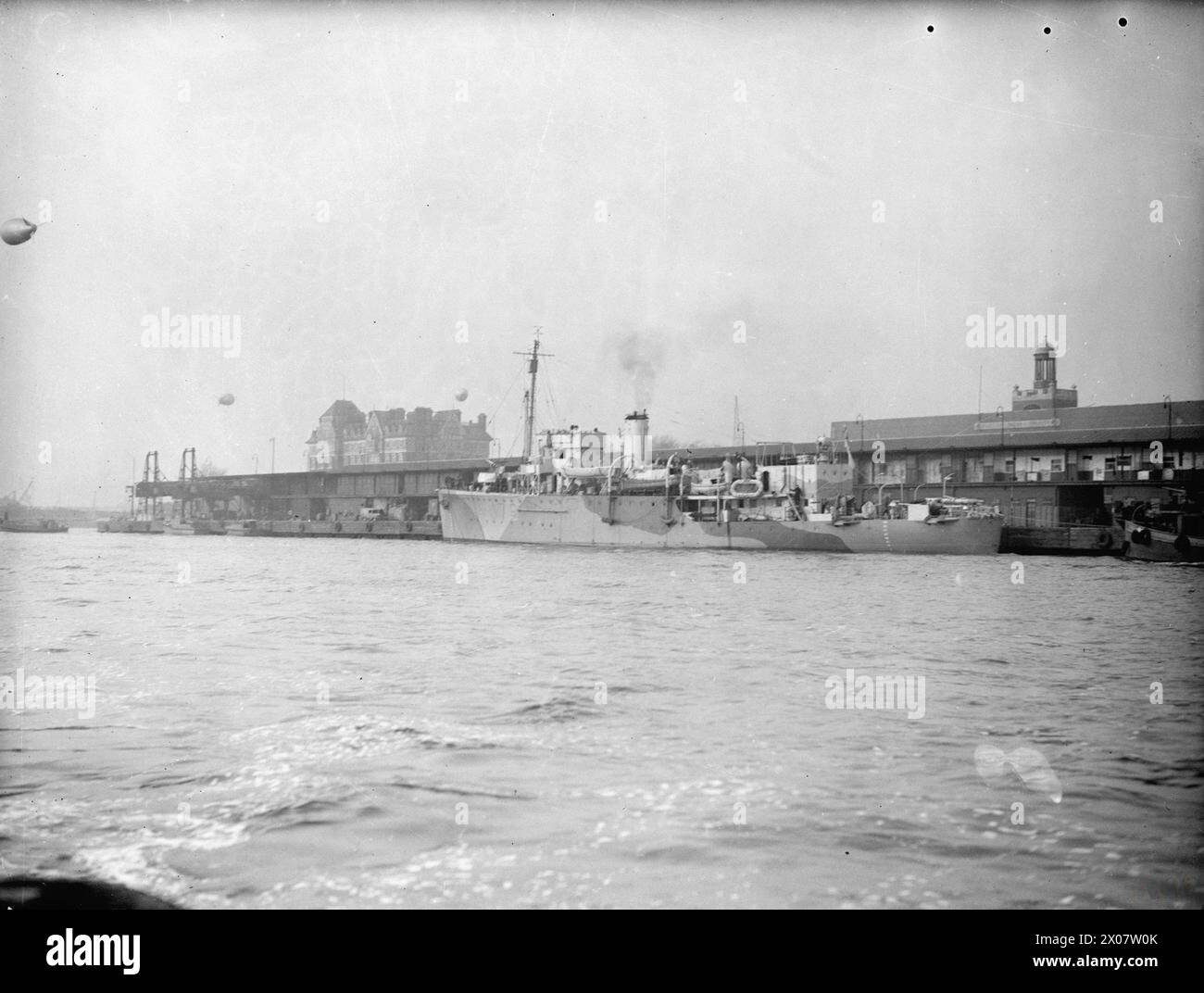 HMS SCOTT. 4 JANUARY 1943, TILBURY. - Port quarter view of HMS SCOTT ...