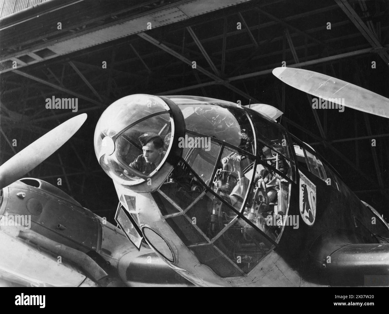 THE BATTLE OF BRITAIN 1940 - The cockpit of a captured Heinkel He 111 ...