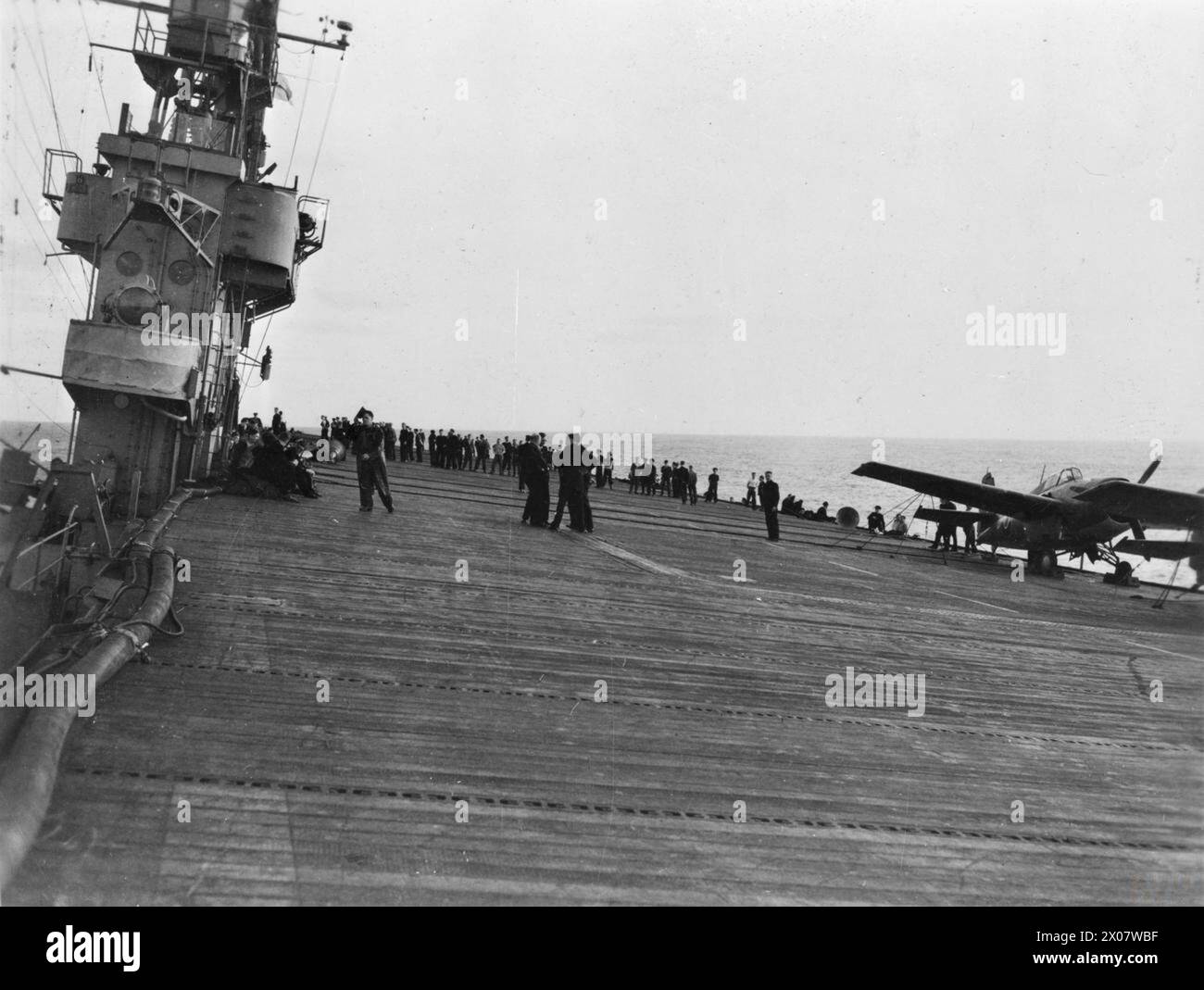 WITH THE TRACKER ON ESCORT DUTY. MARCH 1944, AT SEA. - Ship's company ...