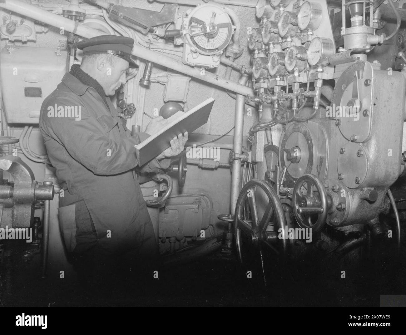 ON BOARD A DUTCH SUBMARINE. JANUARY 1942, ON BOARD THE DUTCH SUBMARINE ...