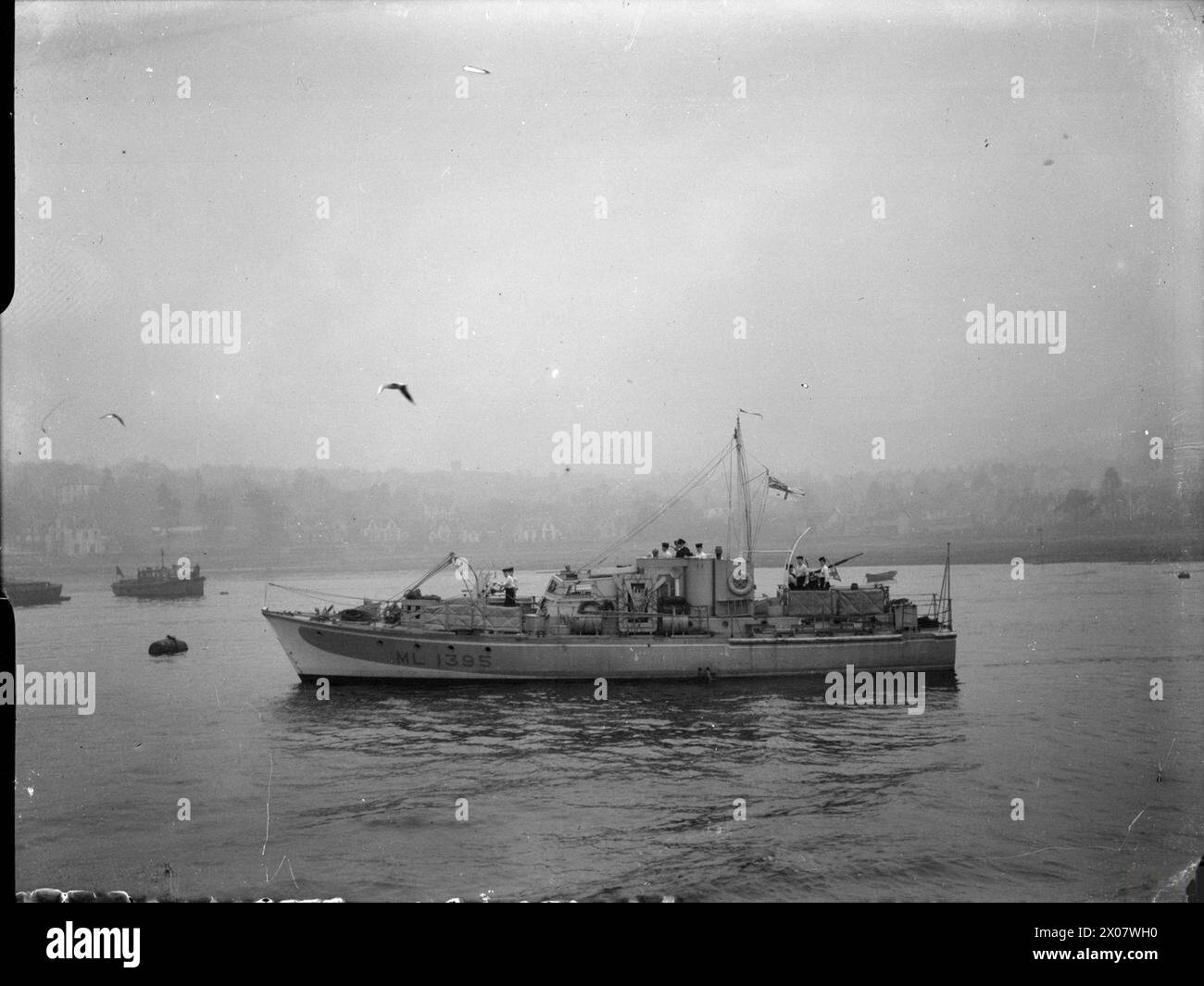 ML 1395, a Royal Navy motor launch fitted with Gleniffer engines, is in ...