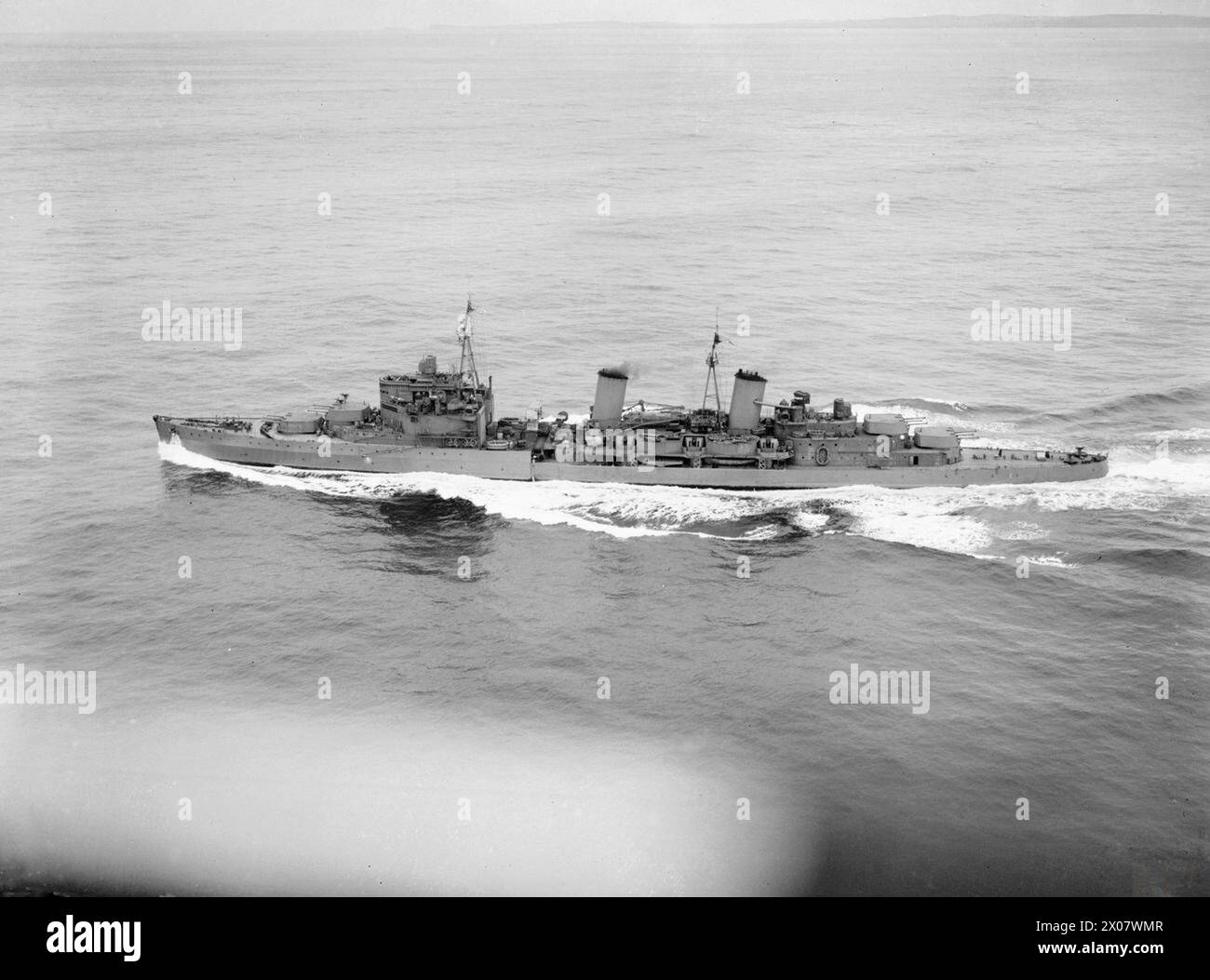HMS EDINBURGH AT SCAPA FLOW, 28 OCTOBER 1941 - Aerial view of HMS ...
