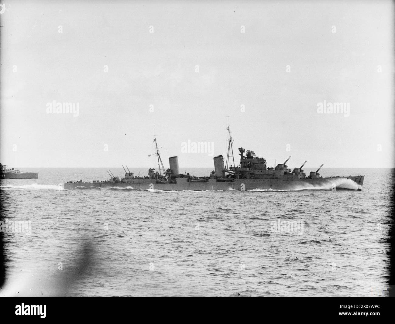 BRITISH NAVAL ESCORT AND CONVOY IN MEDITERRANEAN, SEPTEMBER 1941, ON ...