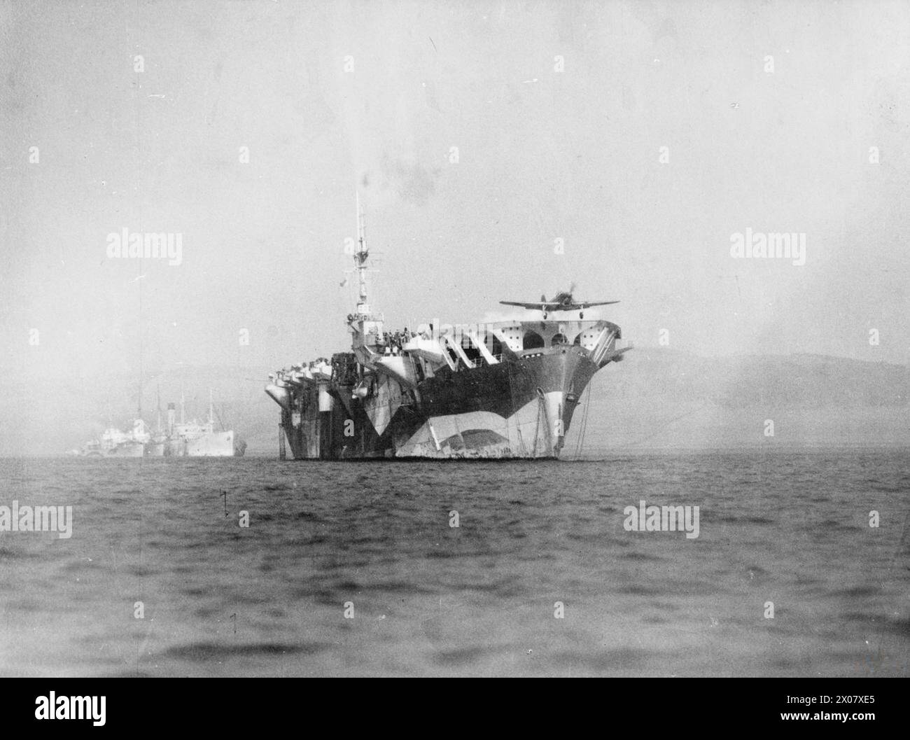 WITH THE HMS PRETORIA CASTLE, EXPERIMENTAL AIRCRAFT TRIALS CARRIER ...