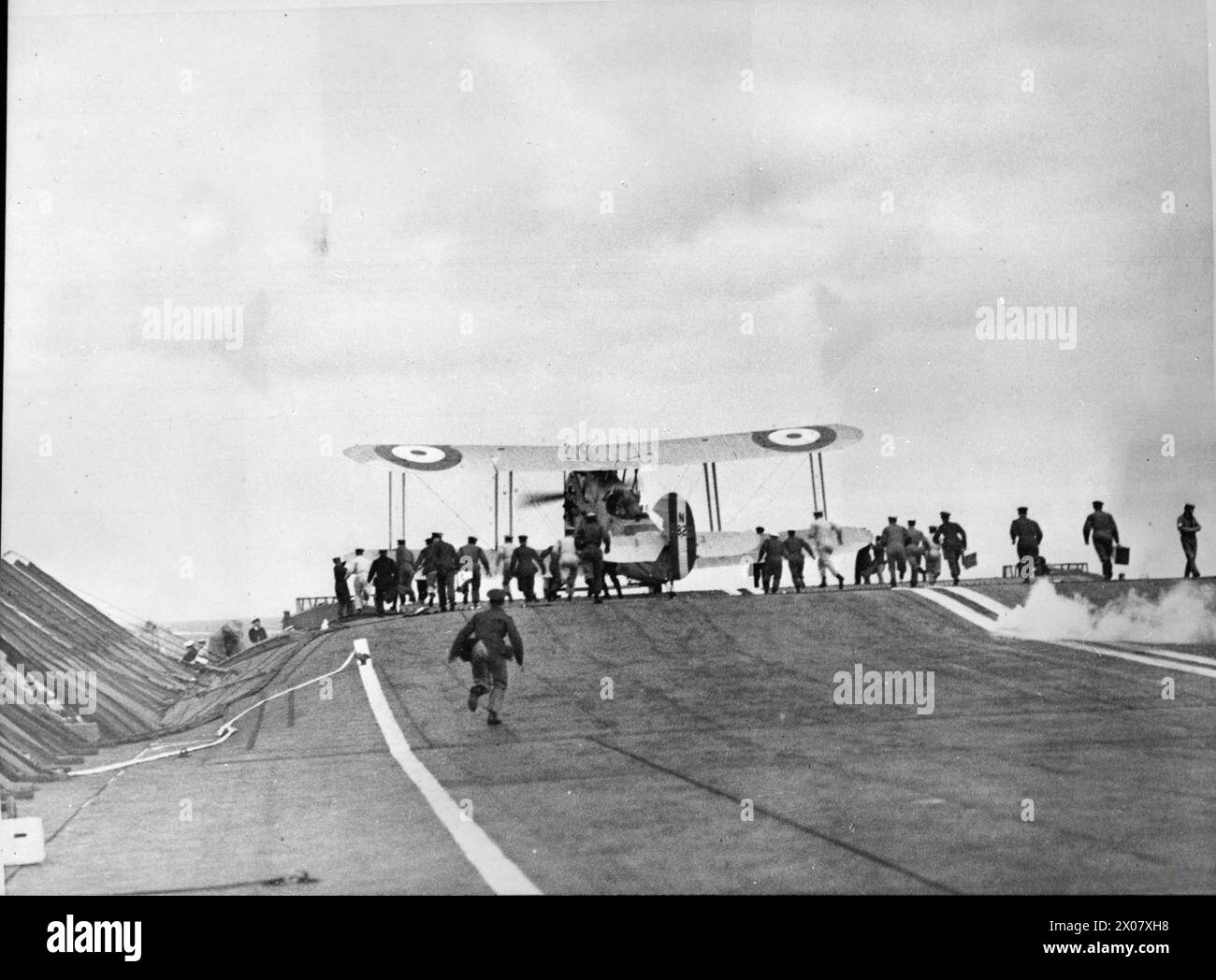 THE FIRST AIRCRAFT TO LAND ON A SHIP UNDERWAY AT SEA. 2 AND 7 AUGUST ...