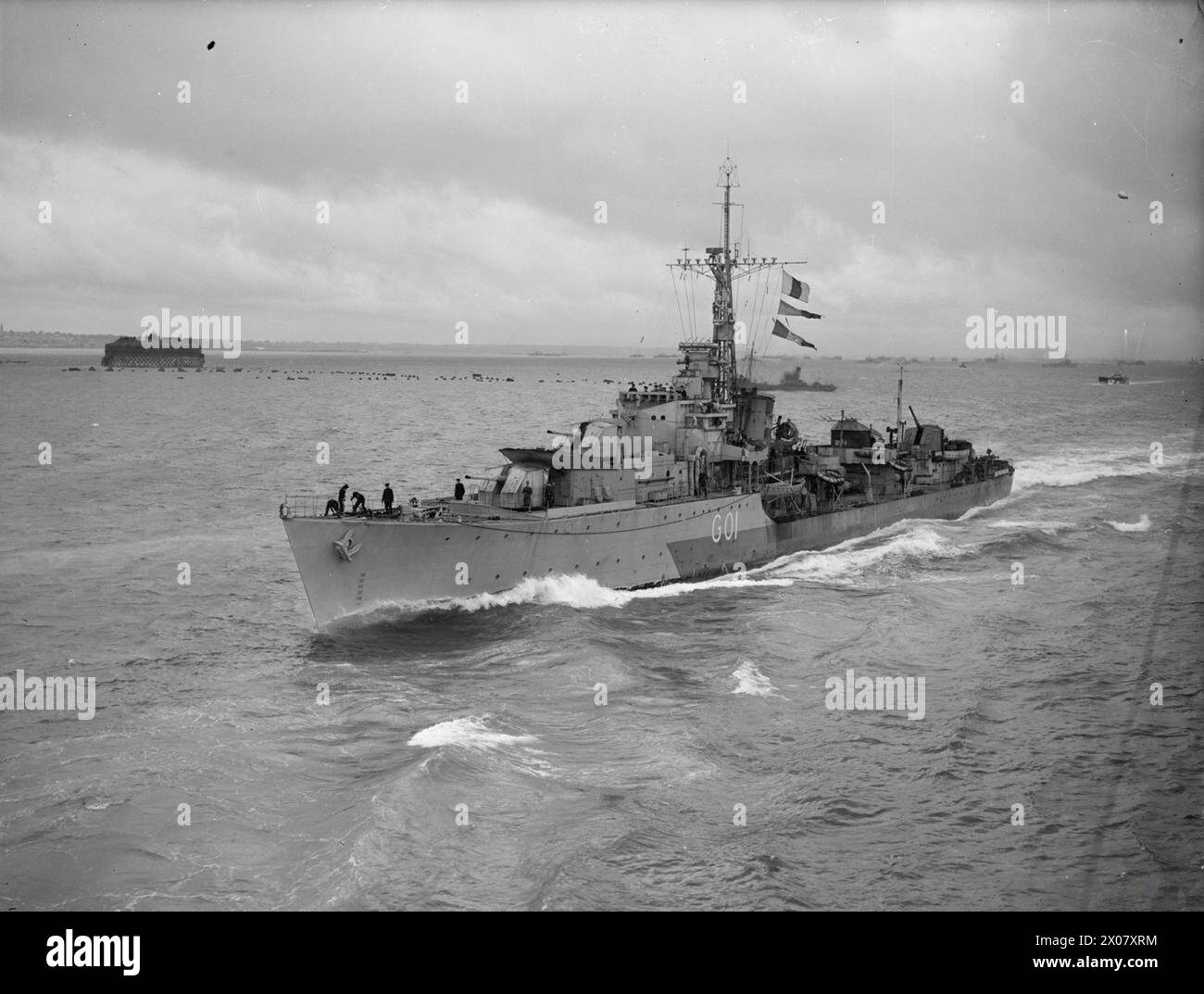 THE KING GOES TO FRANCE. 16 JUNE 1944, ON BOARD THE CRUISER HMS ...