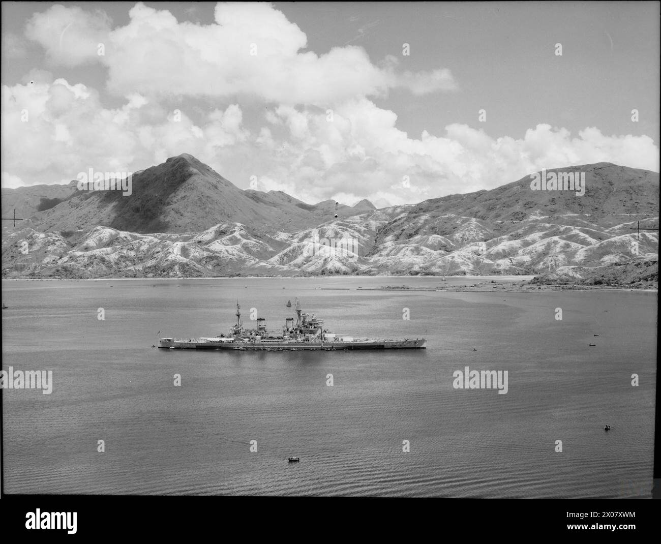THE ROYAL NAVY DURING THE SECOND WORLD WAR - HMS ANSON at anchor in ...
