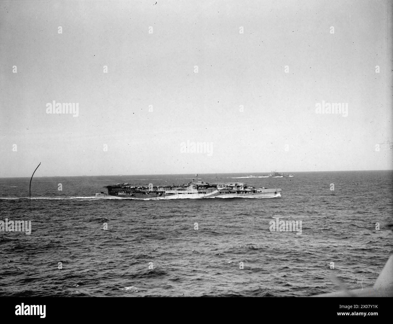 AIRCRAFT CARRIERS AT SEA. APRIL 1944. - HMS FURIOUS with HMS VICTORIOUS ...