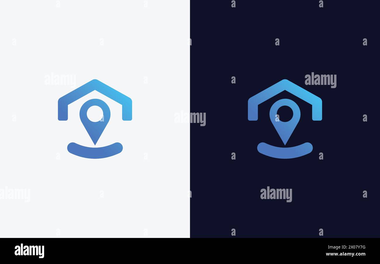 Creative and minimal home location logo vector template. Modern roof ...