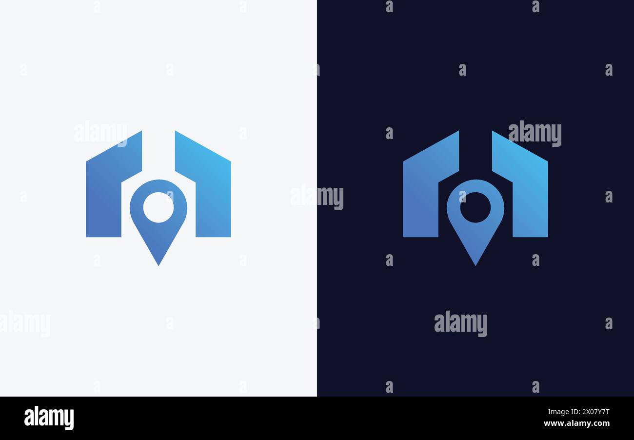 Creative and minimal home location logo vector template. Modern roof ...