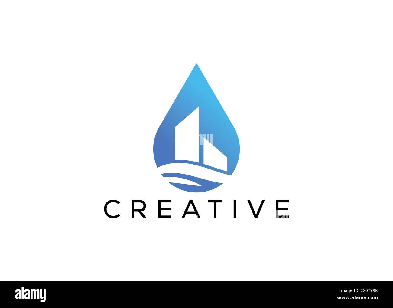 Minimal Building and drop logo vector template Stock Vector Image & Art ...