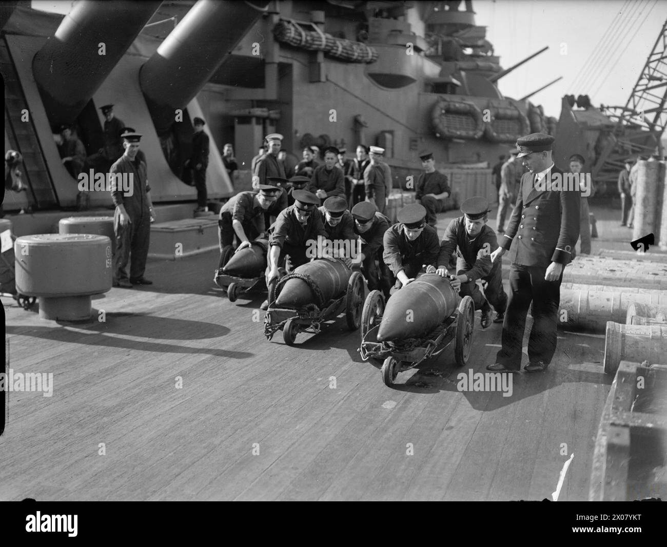 HMS Nelson was re-ammunitioned with 16-inch armour-piercing shells on ...