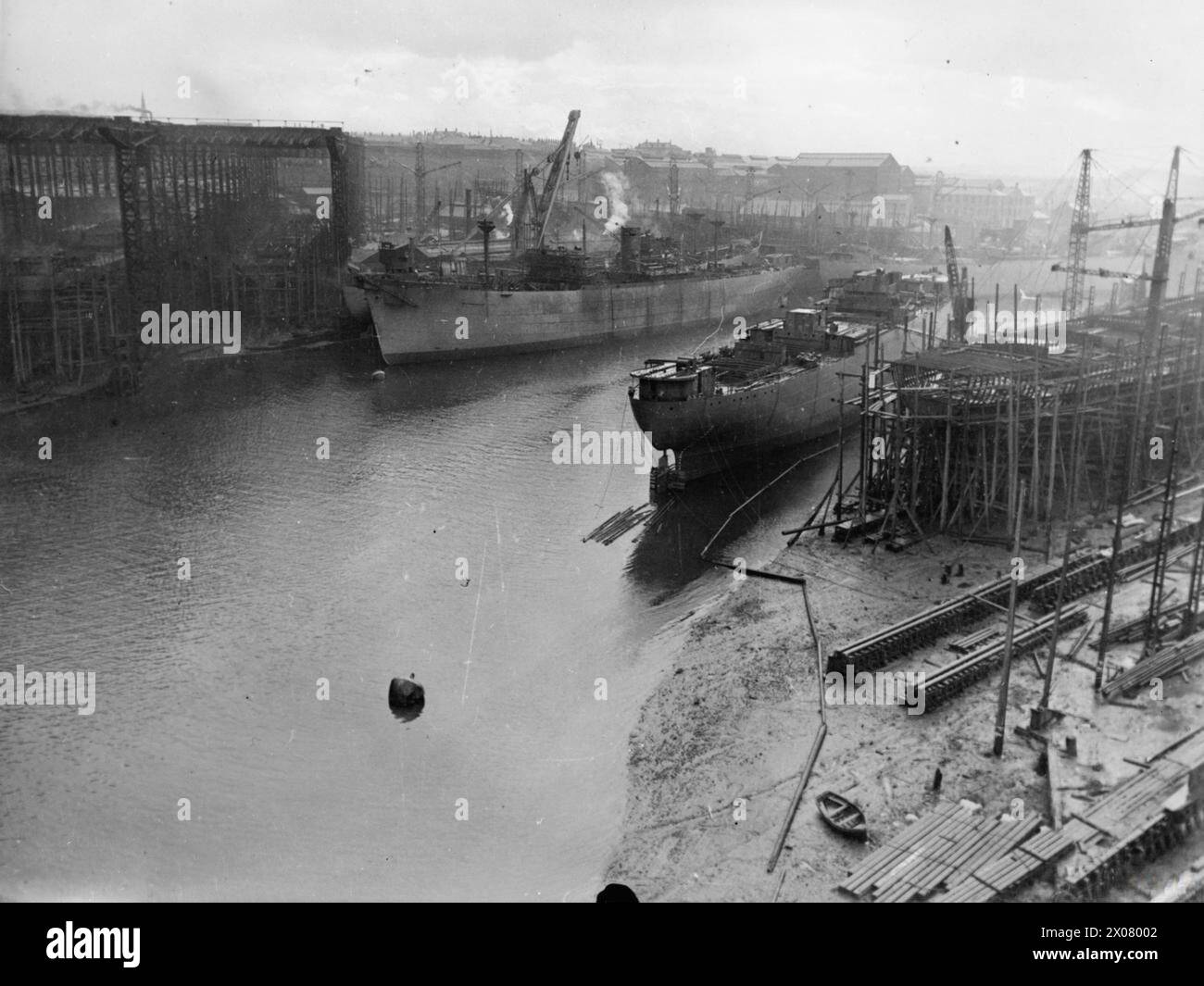 In August 1941, shipbuilding took place at various shipyards along both ...