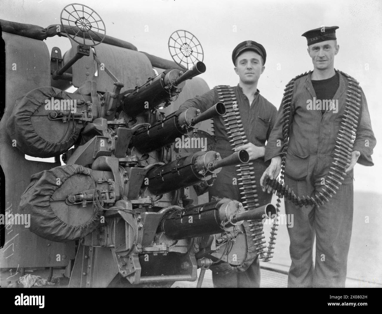 THE ROYAL NAVY DURING THE SECOND WORLD WAR - The gun crew of a .5 inch ...