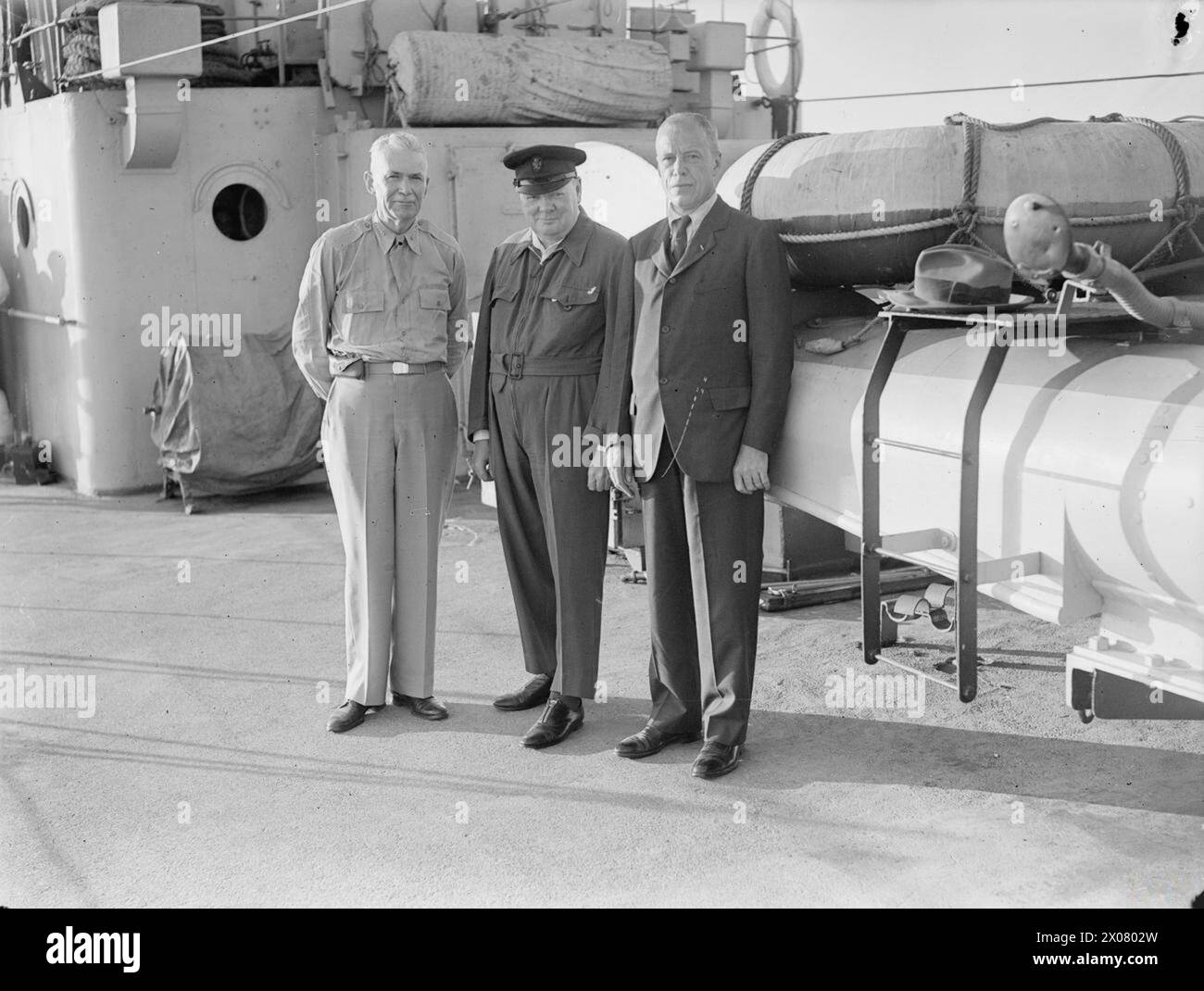 MR CHURCHILL WATCHES SOUTH OF FRANCE INVASION. 14 TO 16 AUGUST 1944, ON ...