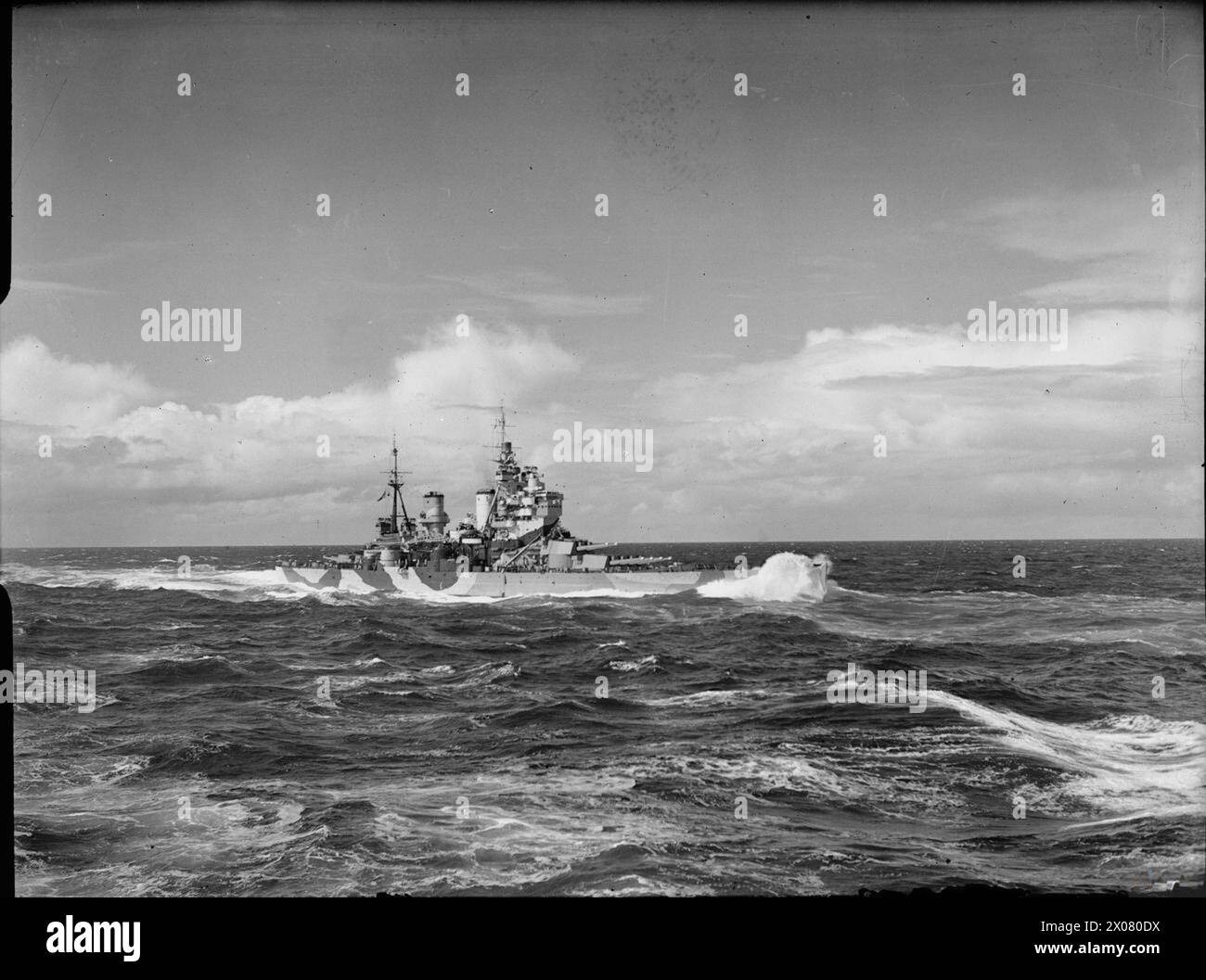 The Royal Navy During The Second World War Waves Crashing Over The Bow Of Hms Anson During