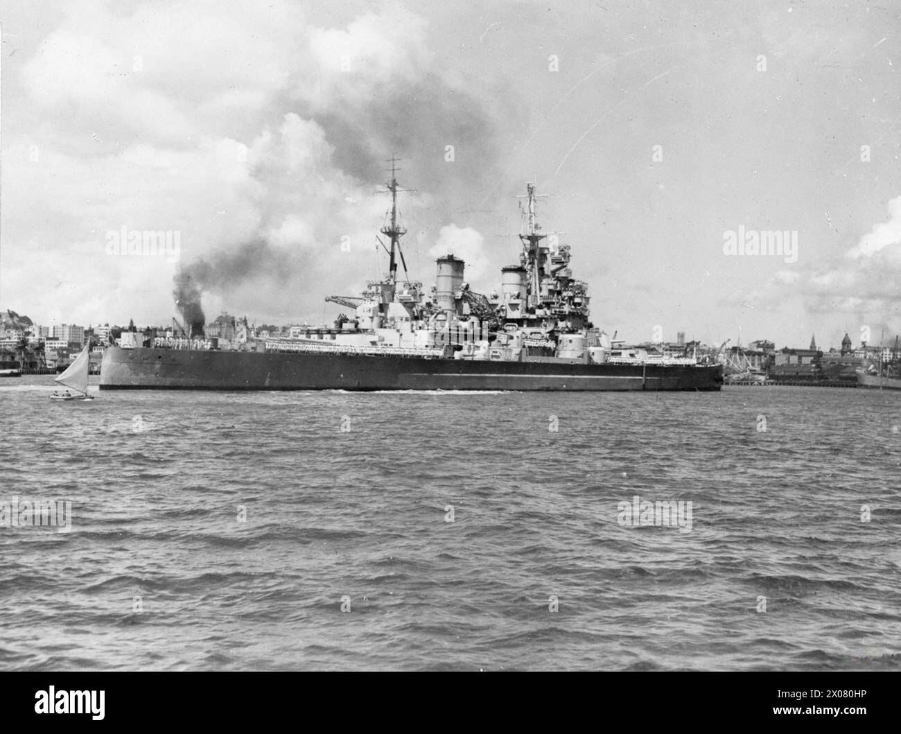THE BATTLESHIP HMS HOWE IN NEW ZEALAND WATERS. JANUARY 1945, ON BOARD ...